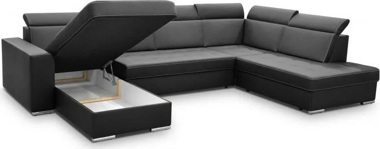 Casarredo - Komfort nábytek Rozkládací sedací souprava do U CONVERSO s úložným prostorem, výběr látek SK1 | Vybetre si umístění otomanu:: otoman na levé straně (viz obrázek),potah: aura 12