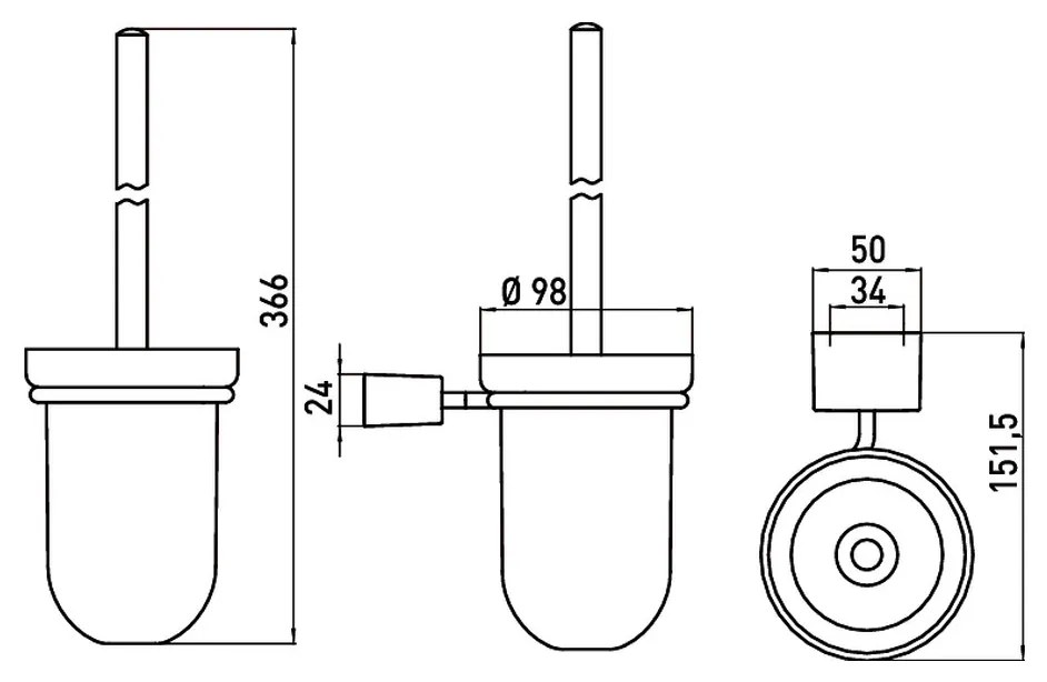 Emco Logo 2 - Sada WC kartáče, chrom 301500102