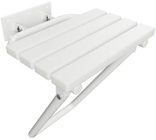 Bemeta Design HELP: Sklopné sprchové sedátko s nohou bez krytky, bílé, plast bílý -