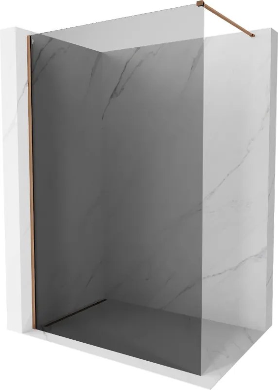 Mexen, Mexen Kioto-X sprchová stěna 80 x 200 cm, grafit 10 mm, růžové zlato - 800-080-101-60-40-X