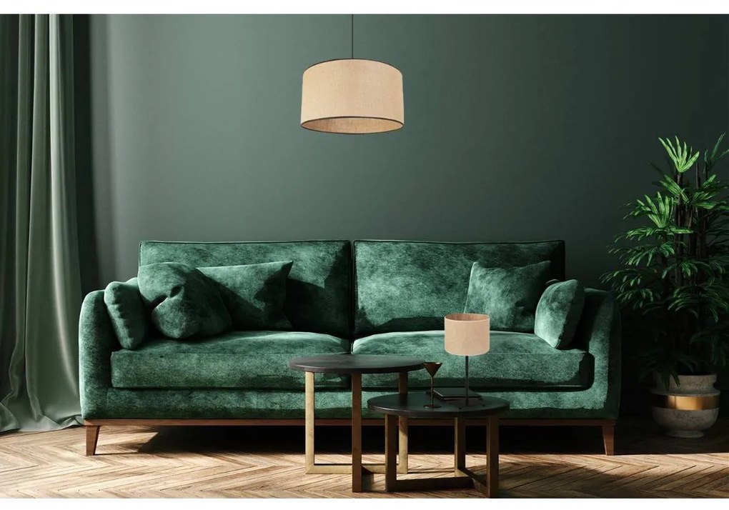 Stolní lampa Juta, 1x jutové stínítko, (výběr ze 2 barev konstrukce), n