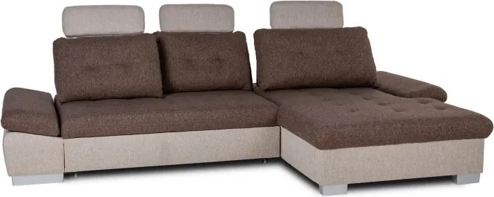 Moderní rohová sedací souprava DIOR s rozkladem, hnědá (orion 3040 06/02), levá