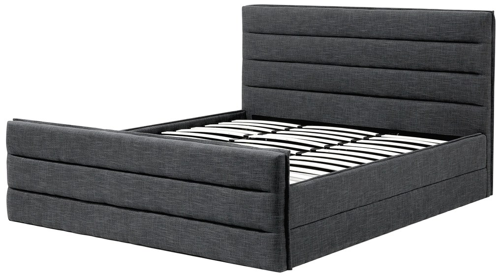 Tmavě šedá čalouněná postel 180x200 VALBONNE Beliani