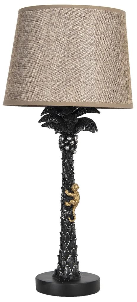 Černá stolní lampa Palma s hnědým stínidlem - Ø 25*5 cm E27/max 1*60W