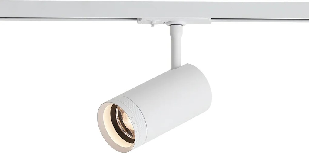 Moderní bodové svítidlo bílé pro 1fázový kolejnicový systém vč. LED otočné a naklápěcí - Iconic Zoom