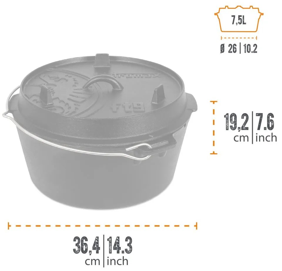 PETROMAX LITINOVÝ KOTLÍK BEZ NOŽIČEK "DUTCH OVEN"