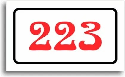 ACCEPT Číslo na dveře - typ 11 (50x30mm) - bílá tabulka - barevný tisk