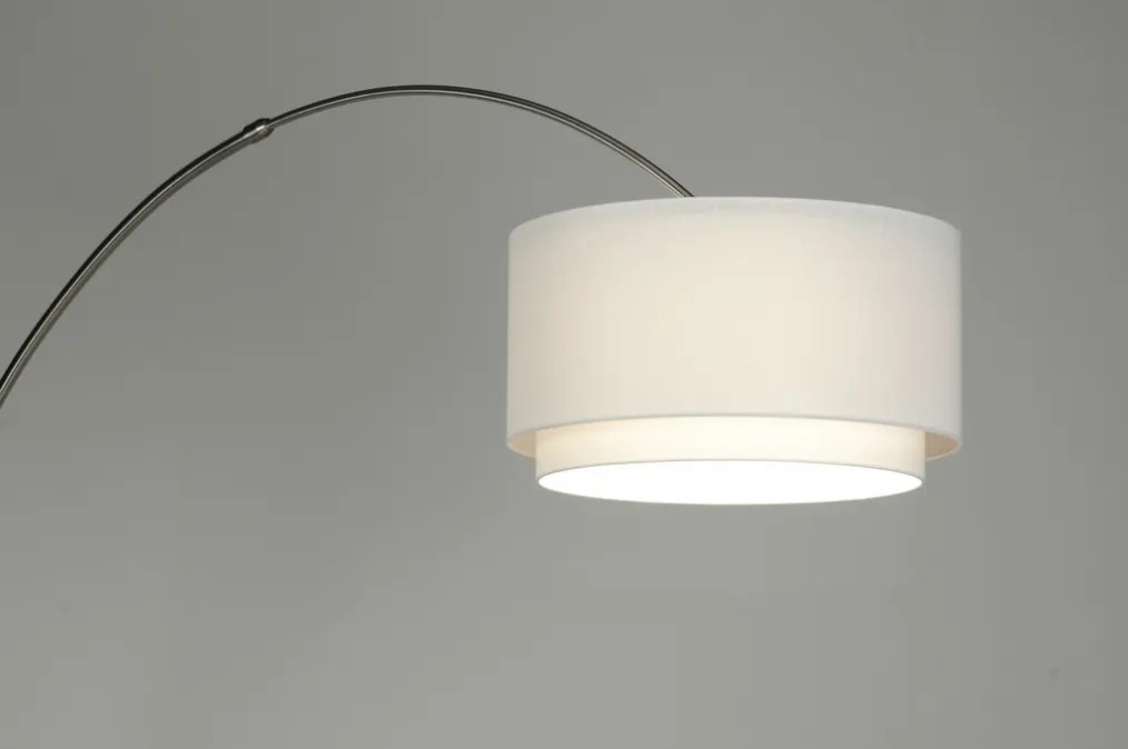 Stojací designová oblouková lampa Soffito Bianco