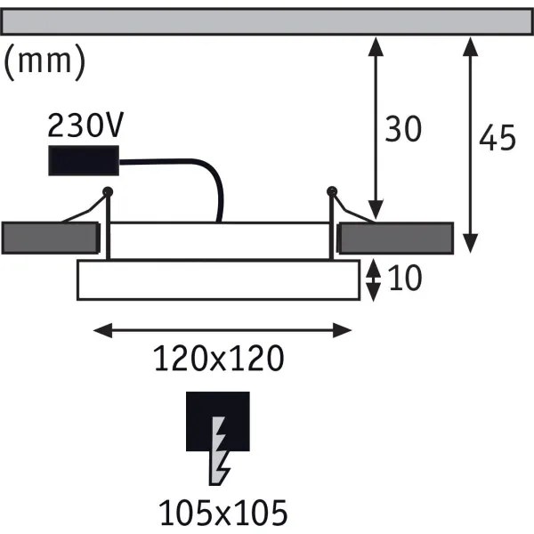 Paulmann 92940 - LED/6,5W IP44 Stm koup podhledové svítidlo AREO 230V