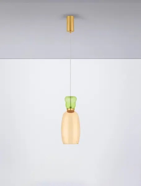 Designový lustr Pluma žlutá