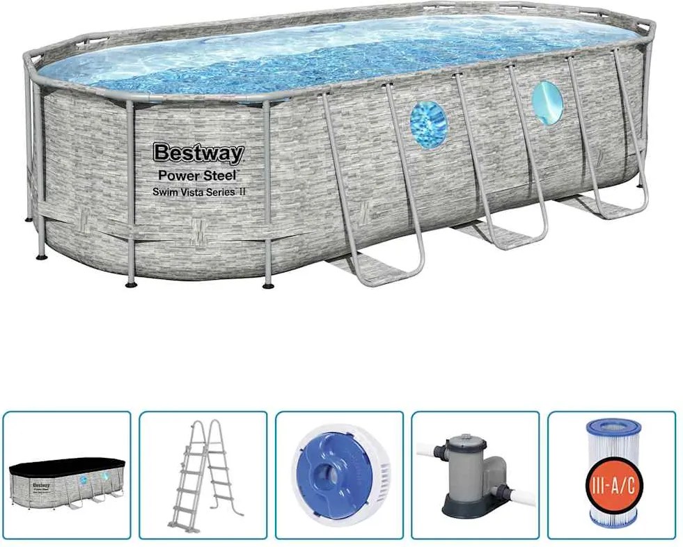 Bestway Bazénová sada Power Steel Swim Vista Series 549 x 274 x 122 cm
