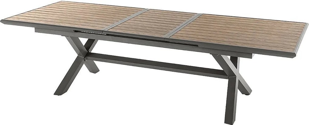 DEOKORK Hliníkový stůl BERGAMO 220/279 cm (šedo-hnědý/medová)