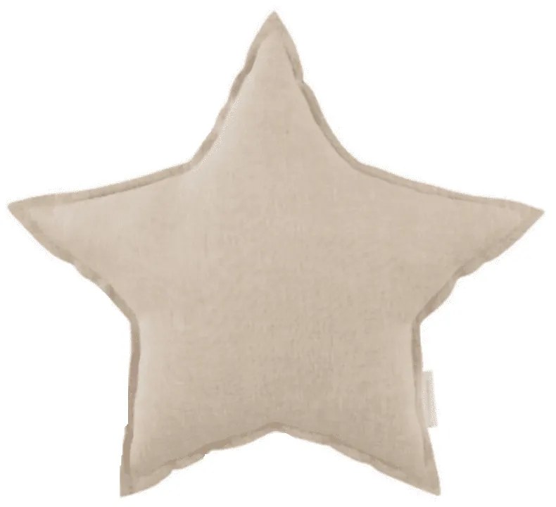 Mini lněný polštář hvězda přírodní 36 cm