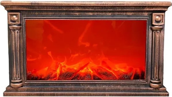 Moderní LED krb s imitací plamene SP-60 - 60x37 cm - měděný