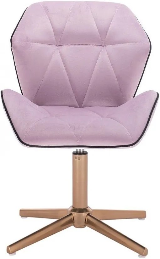 LuxuryForm DESIGN Otočná židle MILANO MAX VELUR na zlatém kříži - levandule