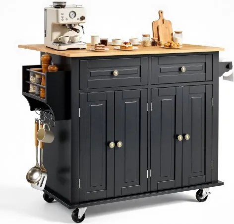 Kitchen Island Vozík Pojízdná úložná skříň na kolečkách se zásuvkou – SR191276-1