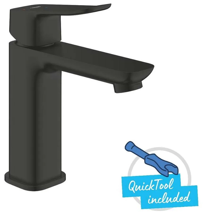 Grohe Dice - Umyvadlová baterie s výpustí Push-Open, studený start, matná černá 1018362430