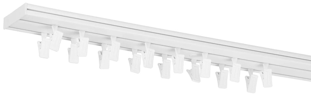 Dekodum Stropní kolejnice z PVC dvouřadá bílá Délka: 220 cm, Typ přichycení: háčky