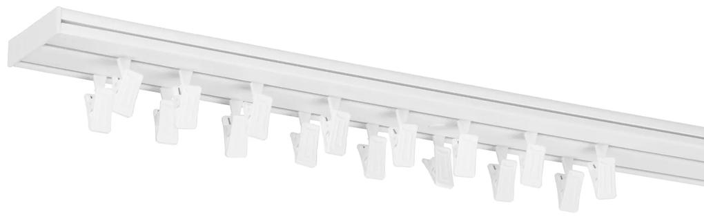 Dekodum Stropní kolejnice z PVC dvouřadá bílá Délka: 320 cm, Typ přichycení: háčky