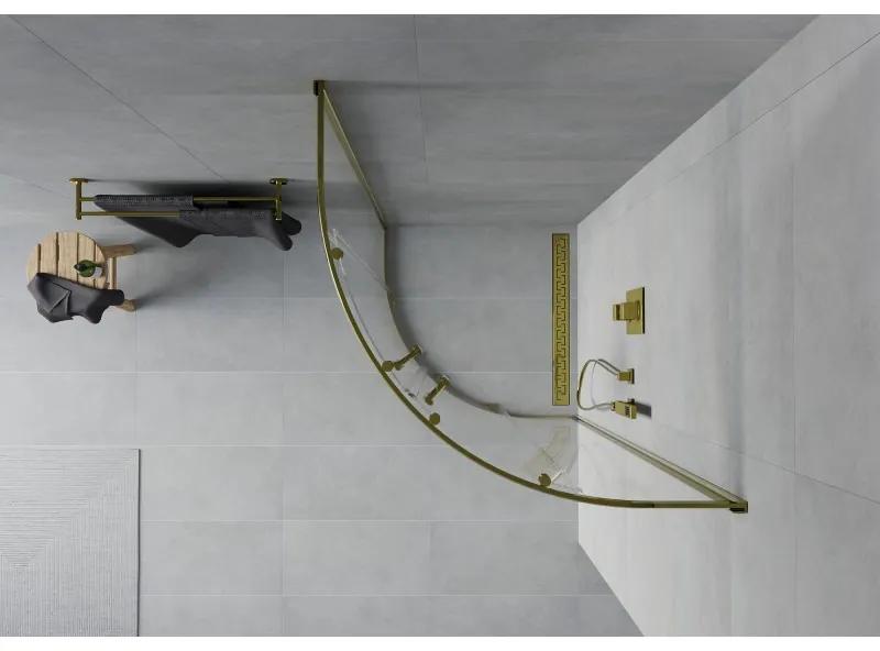 Mexen Rio půlkruhový sprchový kout 70 x 70 cm, Průhledné, Zlatá - 863-070-070-50-00