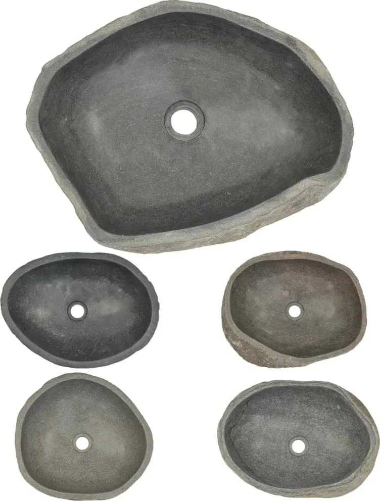 vidaXL Umyvadlo říční kámen oválné 45–53 cm [146214]