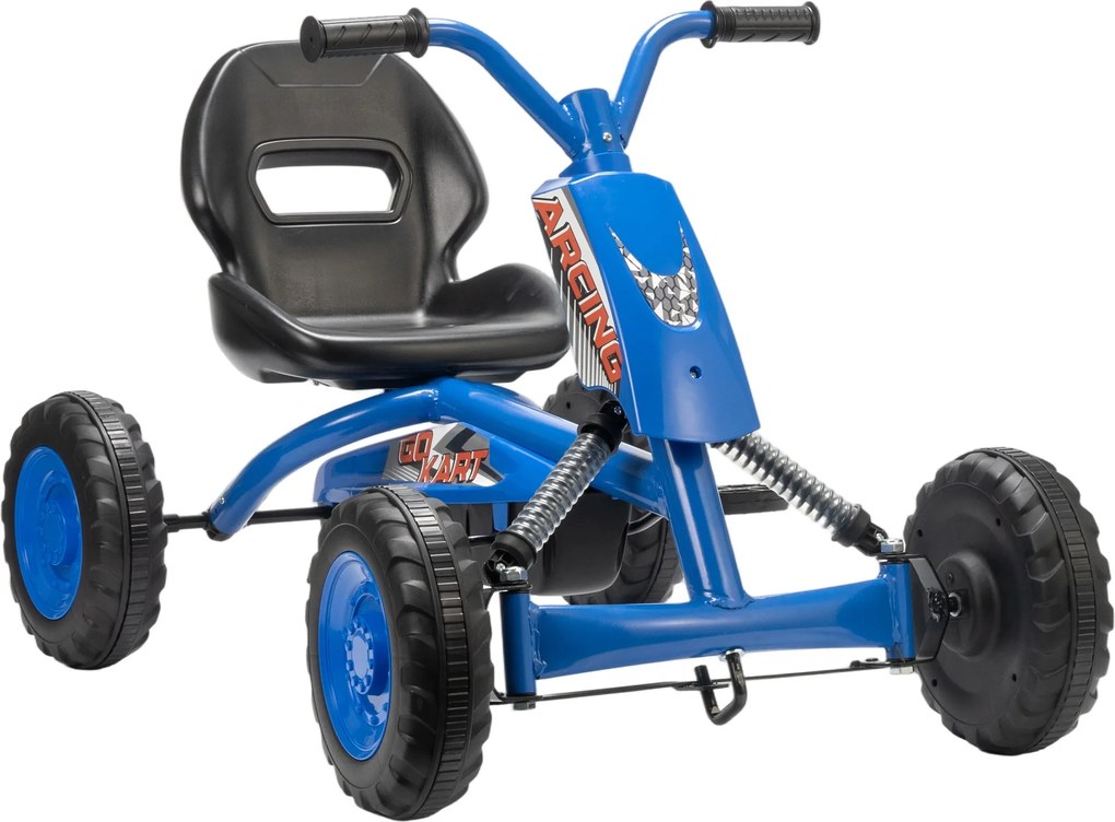 AIYAPLAY šlapací Go-Kart s PP koly, ocelový rám, nosnost 30 kg, pro děti 2-5 let, modrý