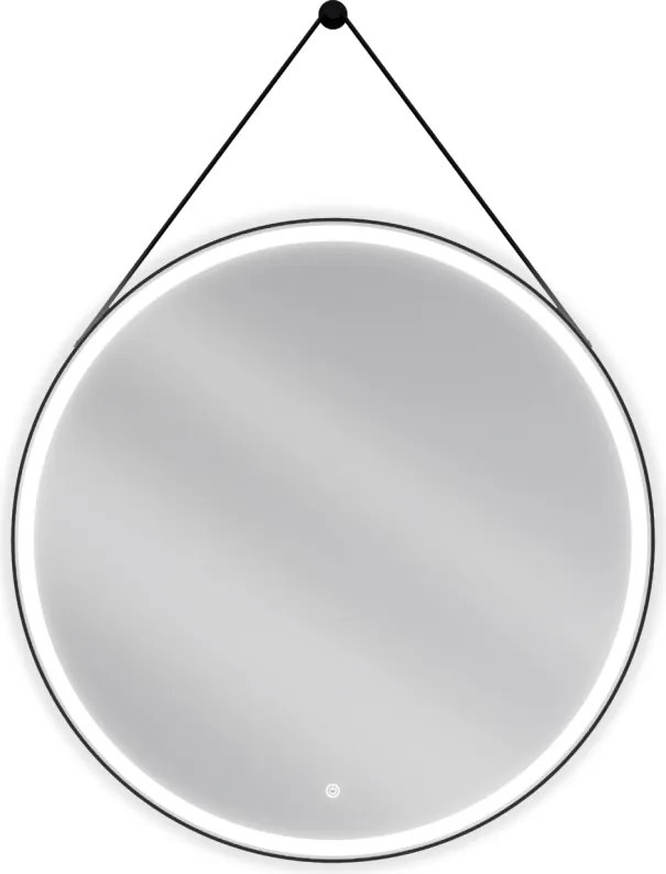 Mexen Reni, LED koupelnové zrcadlo s podsvícením 90x90 cm, 6000K, černý rám, ochrana proti zamlžování, 9812-090-090-611-70
