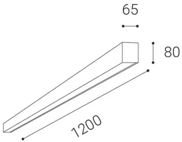 Led2 Stropní lineární LED svítidlo LINO 120 cm Barva stínidla: opal, Stmívání: Casambi TW, Barva svítidla: černá