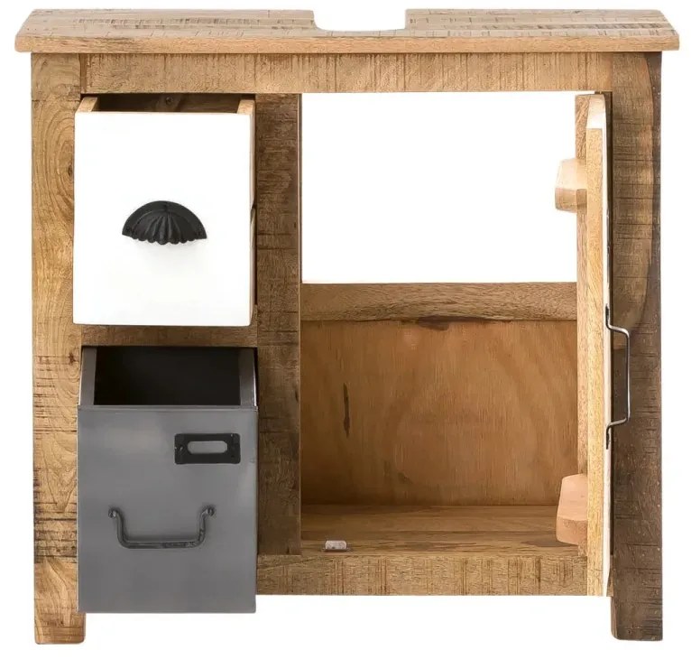 furniture-nabytek.cz - Masivní umyvadlová skříňka Padma z mangového dřeva, lakovaná, vícebarevná – 68×30×63 cm