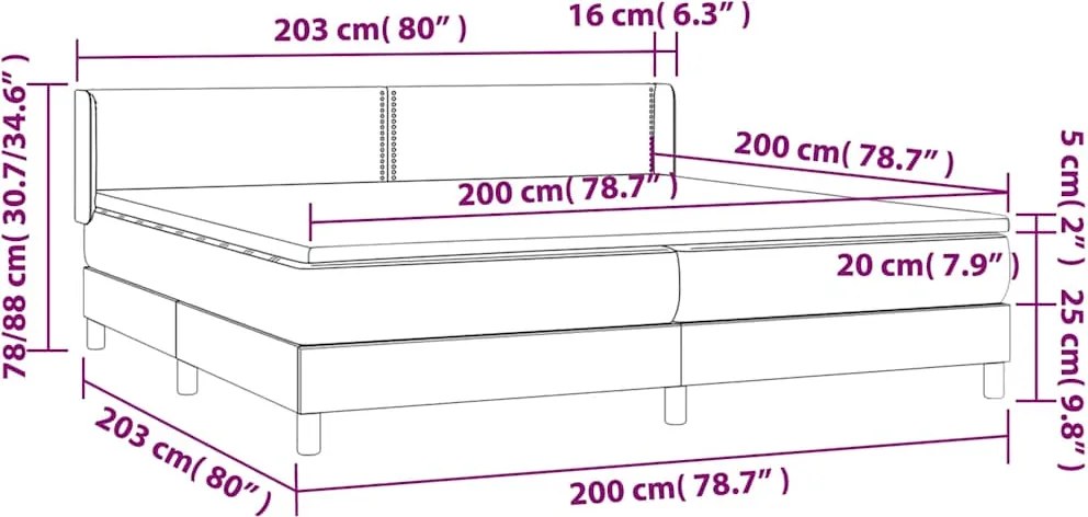 Box spring postel s matrací šedá 200x200 cm umělá kůže 3130743