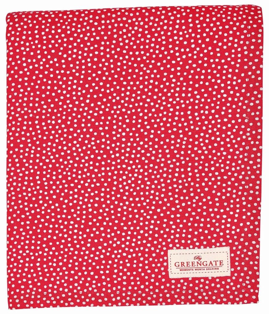 GREEN GATE Ubrus Dot red 145x250 cm, červená barva, textil