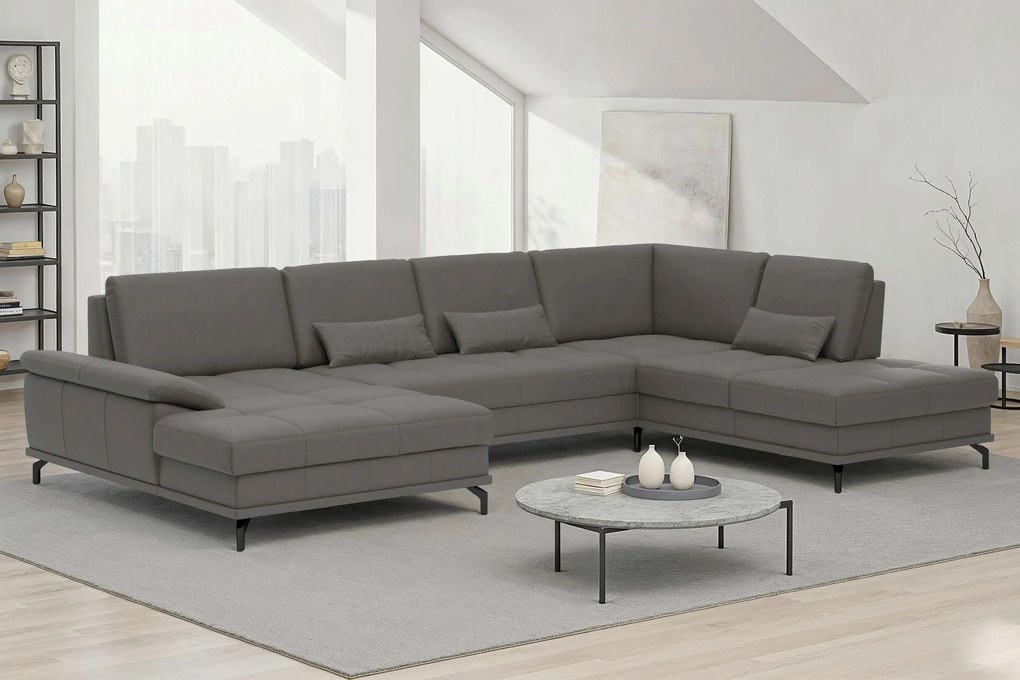 XXXLutz SEDACÍ SOUPRAVA, textil, kůže, mokka Sit & More - Sedací soupravy - 00014403973P