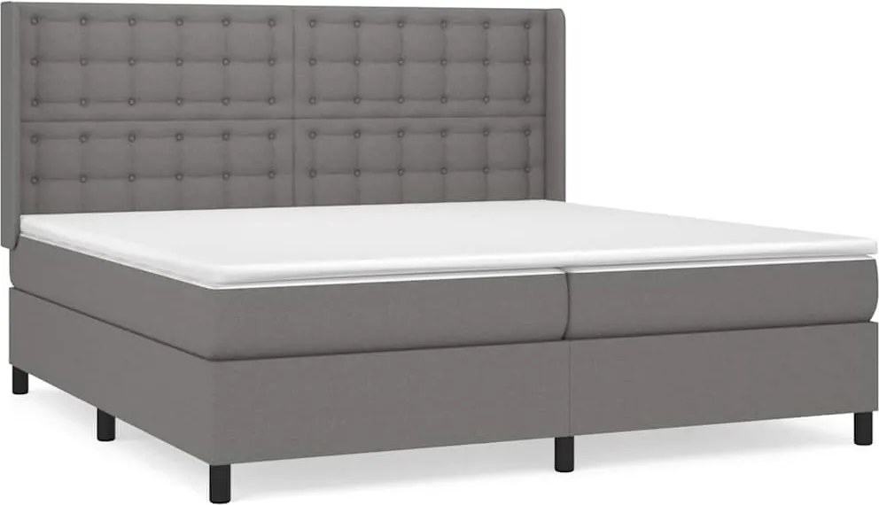 Box spring postel s matrací tmavě šedá 200x200 cm textil 3131778