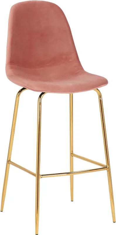 Barová židle Sweden starorůžová - zlatá