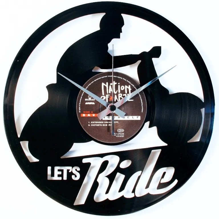 Designové nástěnné hodiny discoclock 101 let's ride 30cm
