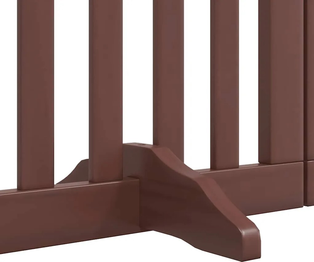 Zábrana pro psy s dvířky skládací 15 panelů hnědá 750 cm topol 3155661