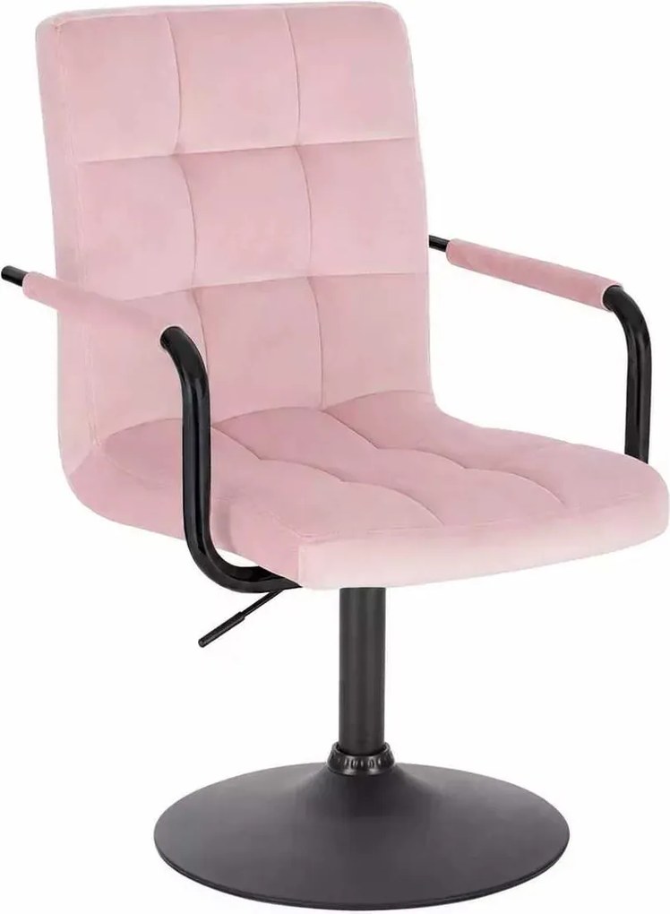 LuxuryForm DESIGN Otočná židle VERONA BLACK VELUR na černém talíři - růžová