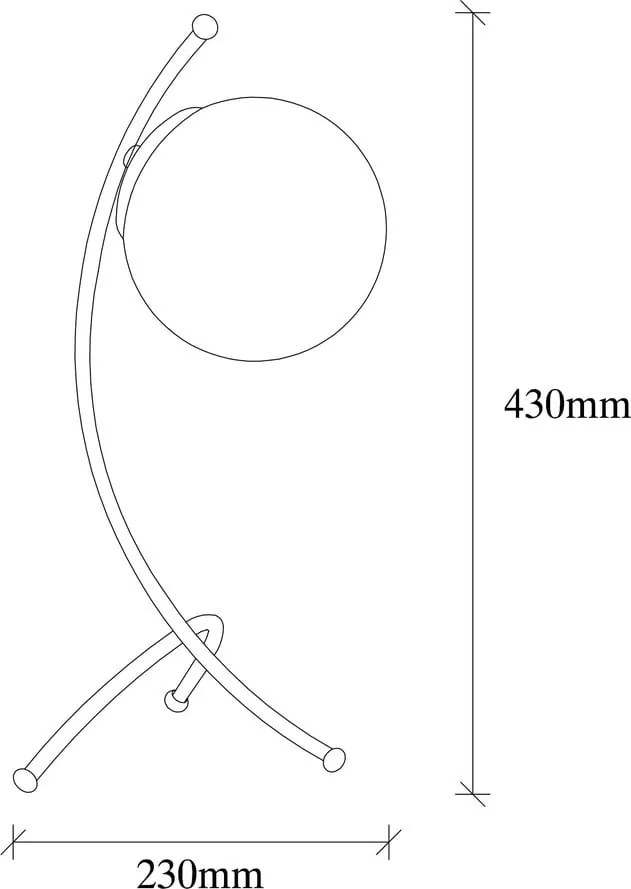 Černobílá stolní lampa se skleněným stínidlem (výška 43 cm) Yay – Opviq lights
