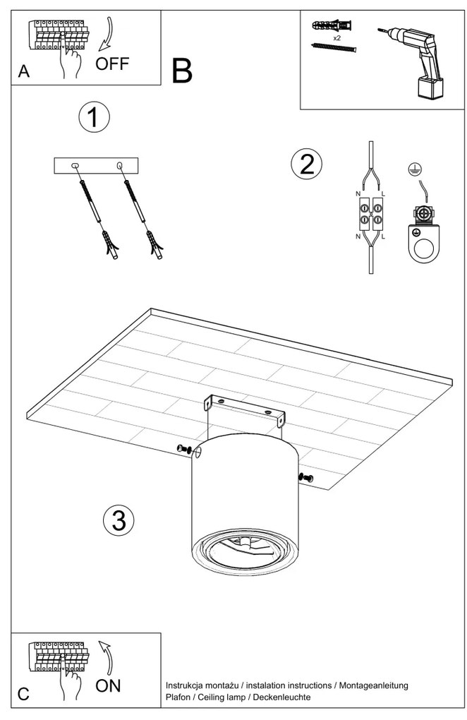 Stropní svítidlo Cullo, 1x betonové stínítko