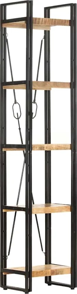 Knihovna s 5 policemi 40 x 30 x 180 cm masivní mangovník 320616