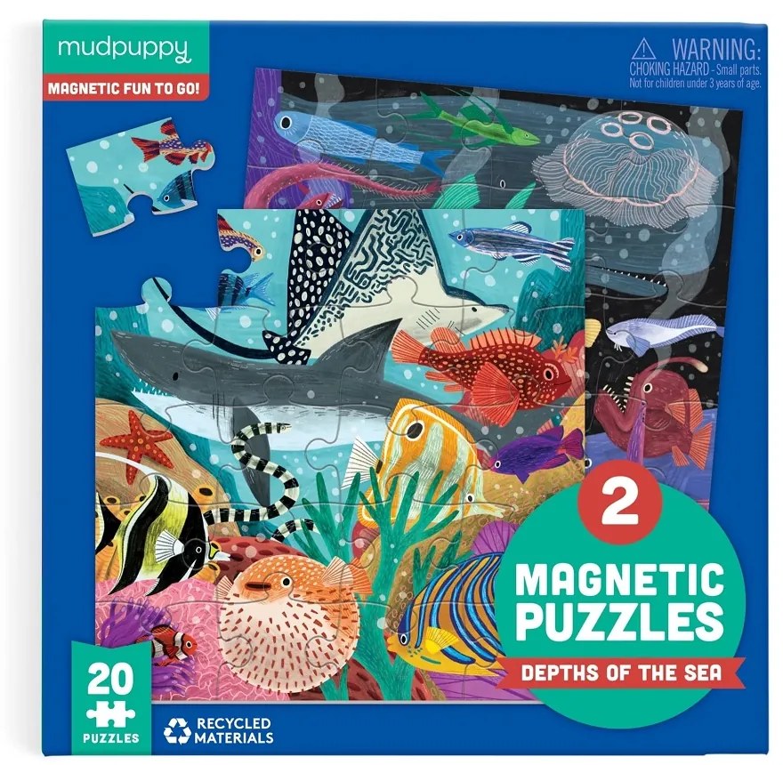Mudpuppy Magnetické puzzle Hlubiny moří 2x20 dílků
