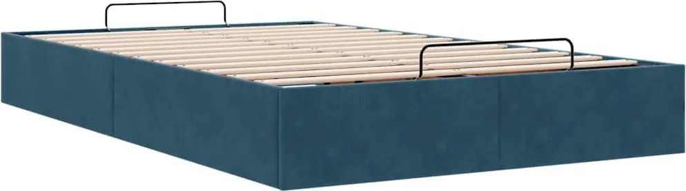 Osmanský rám postele bez matrace tmavě modrý 120x200 cm samet 3310959