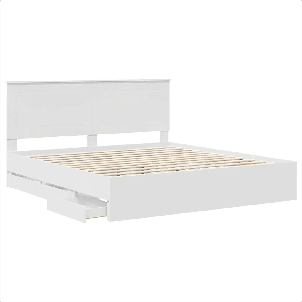 Rám postele se zásuvkou Bílá 180 x 200 cm Inženýrské dřevo 3409433