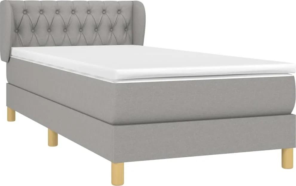 vidaXL Box spring postel s matrací 90x200 cm textil [3127013] Barva: tmavě hnědá