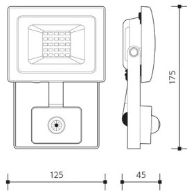 LED reflektor LEDMED VANA SMD S 20W IP44 4000K LM32300007 s pohybovým čidlem