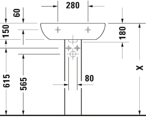 Duravit 23106000002 - Závěsné umyvadlo D-CODE 60x46 cm keramika/lesklá bílá
