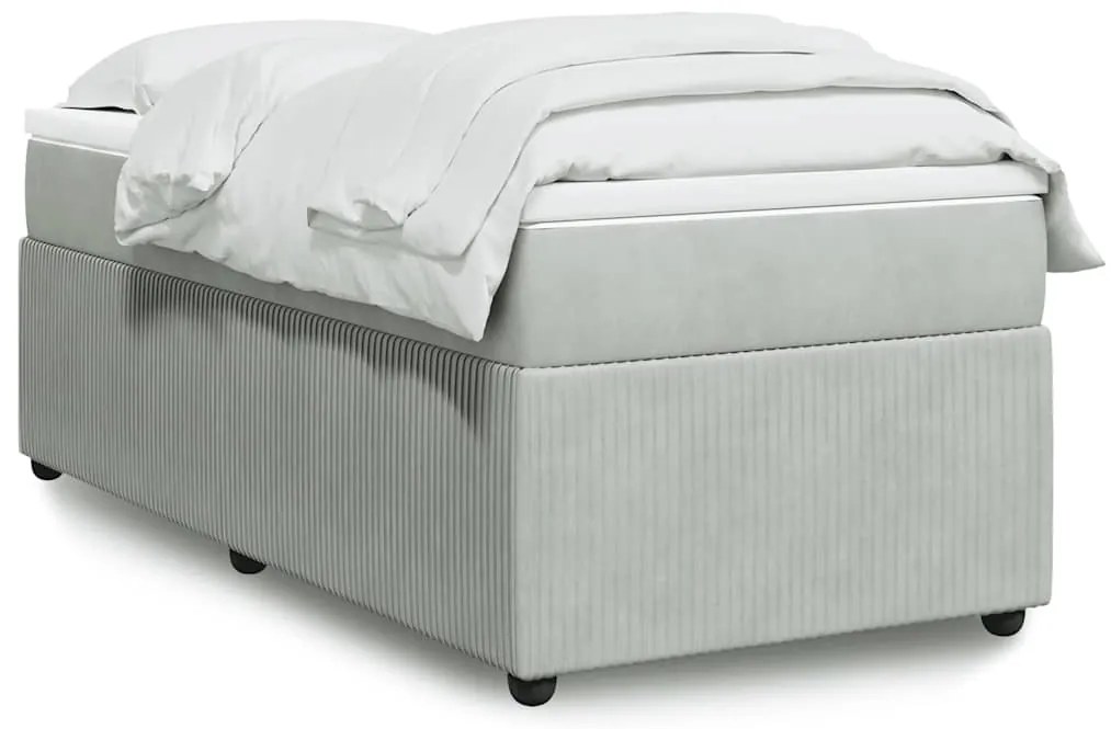 Box spring postel s matrací světle šedá 80 x 200 cm samet 3285602