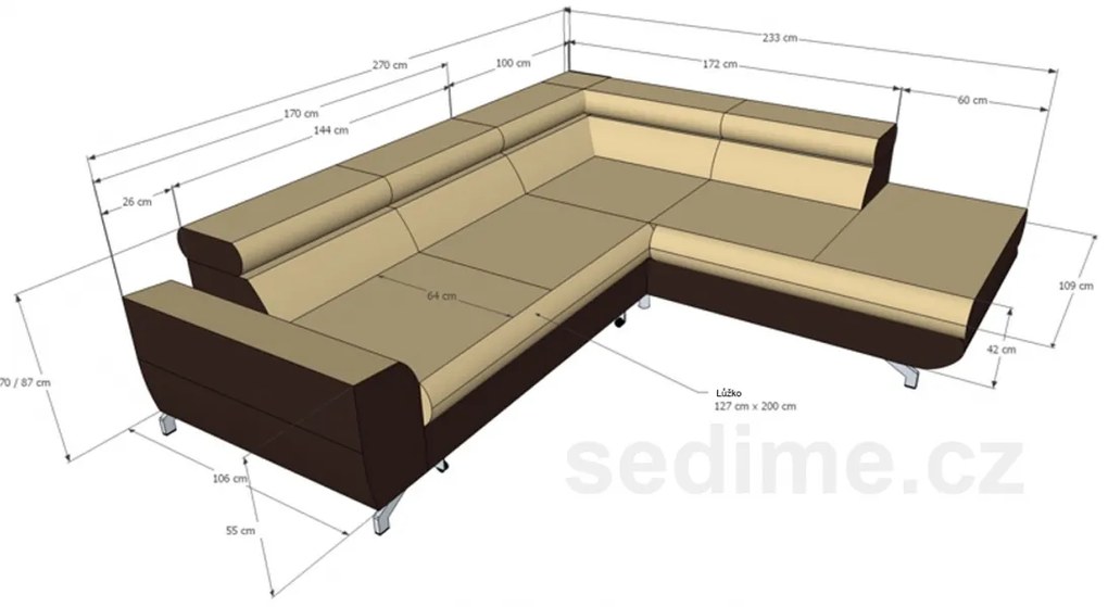 Benix sedací souprava PIANO Potahový materiál 5. cenová skupina, Roh levý