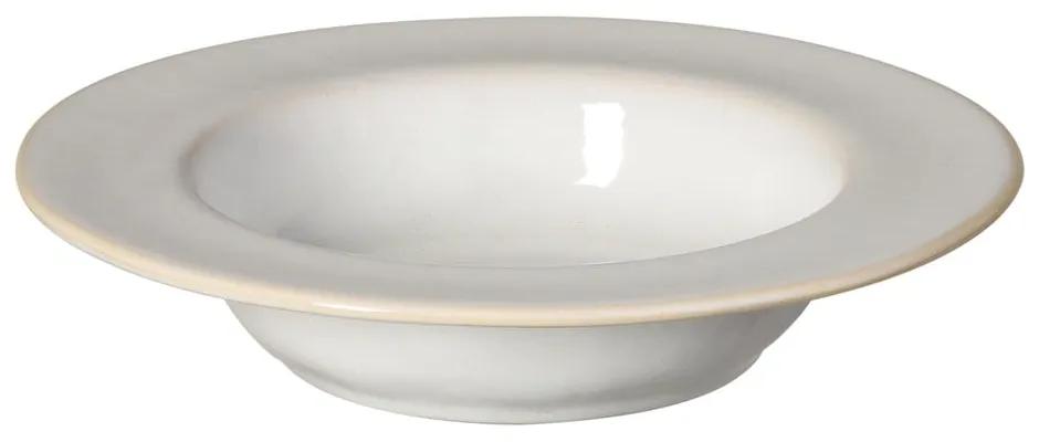 Bílý kameninový hluboký talíř s lemem Costa Nova Roda, ⌀ 22 cm