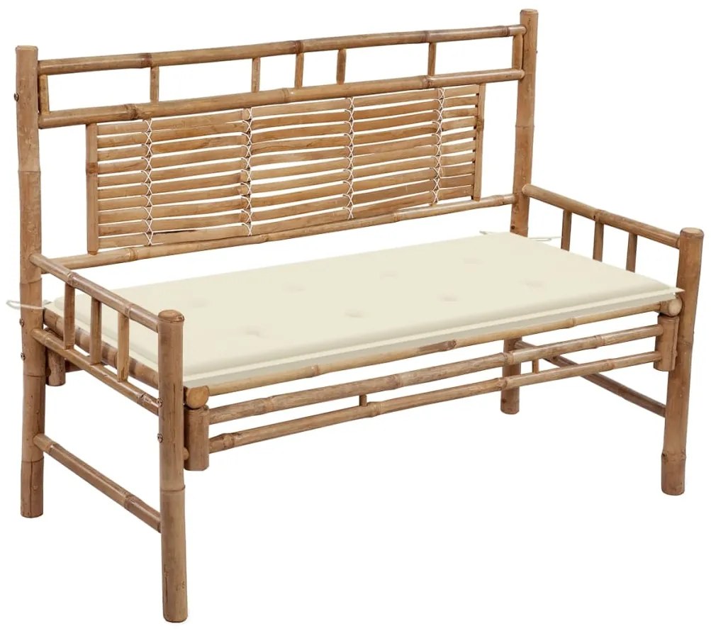 Zahradní lavice s poduškou 120 cm bambus 3063878